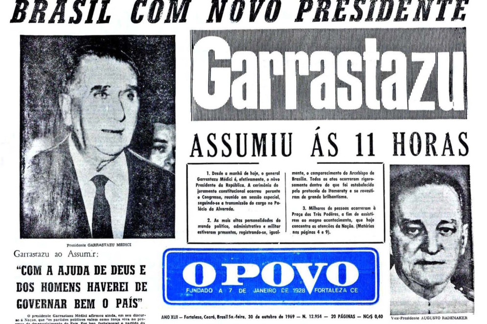 O presidente Garrastazu médici